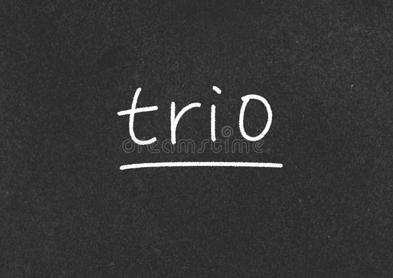 Trio stock image. Image of conceptual, text, word, chalkboard - 195511883