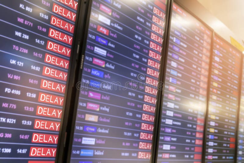 The Trip Board Displays the Status of the Delayed Journey, Travel Delay ...