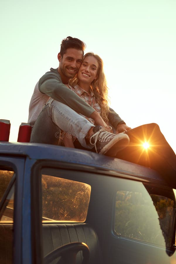 This Trip is a Dream Come True. an Affectionate Young Couple on a ...