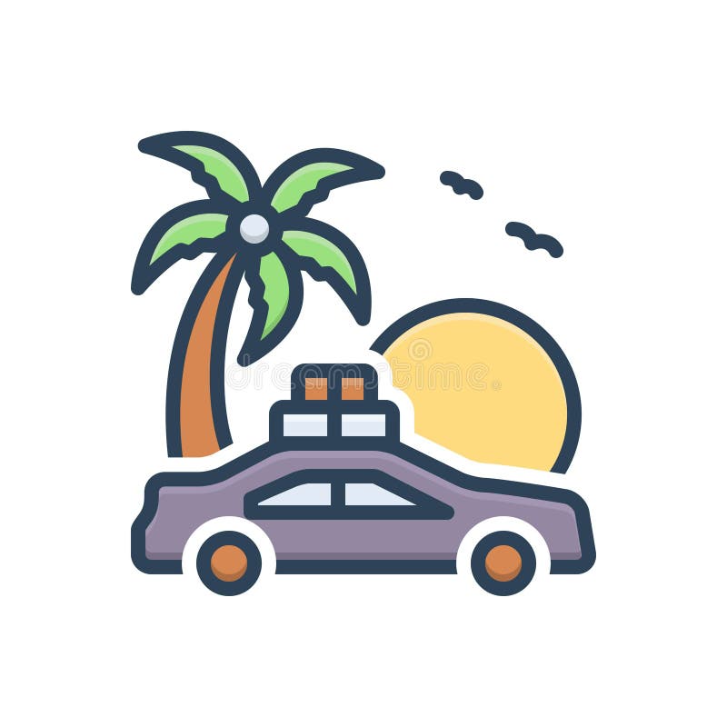 Color Illustration Icon for Trip, Promenade and Excursion Stock Vector ...