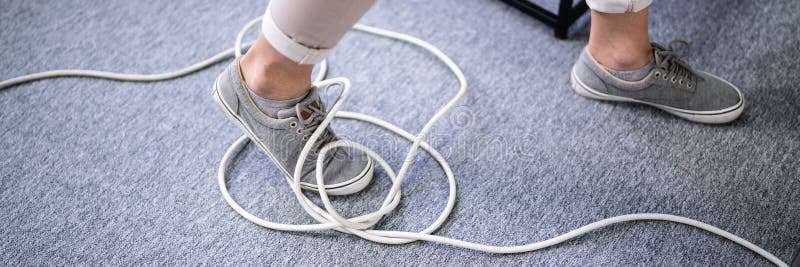 Trip Over Wire Cable or Cable Stock Photo - Image of apartment, house ...