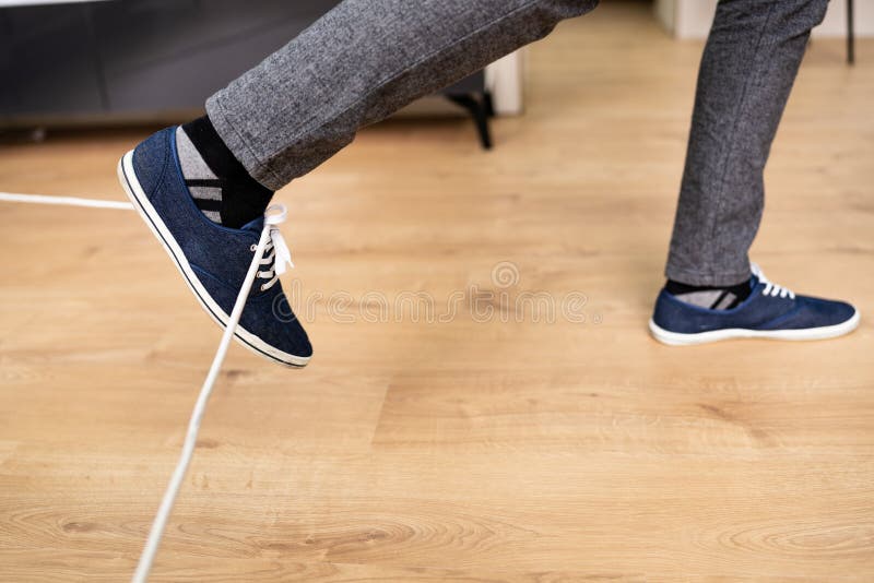 Trip Over Wire Cable stock photo. Image of fall, suffer - 227833432