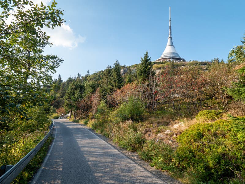 Trip To Jested Mountain with Popular Jested Tower Stock Photo - Image ...