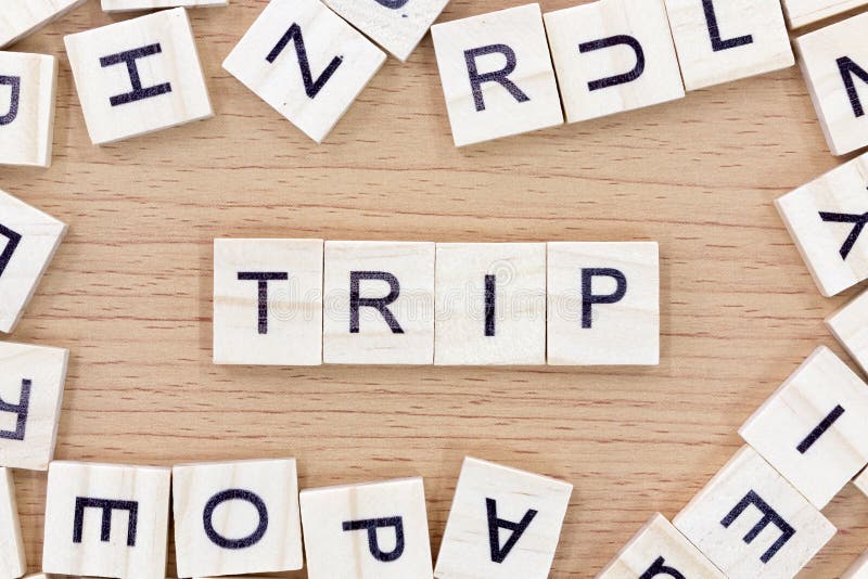 Trip Words with Wooden Blocks Stock Image - Image of poster, block ...