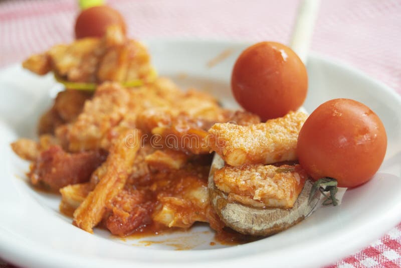 Tripe Roman Style with Tomato Sauce Stock Image - Image of romana ...