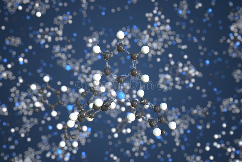 Triphenylamine Molecule, Scientific Molecular Model, 3d Rendering Stock ...