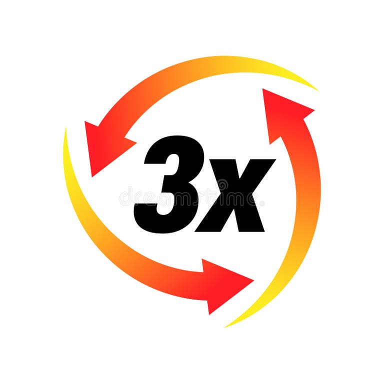 Triple Action, 3x Vector Icon Logo Badge Stock Vector - Illustration of ...