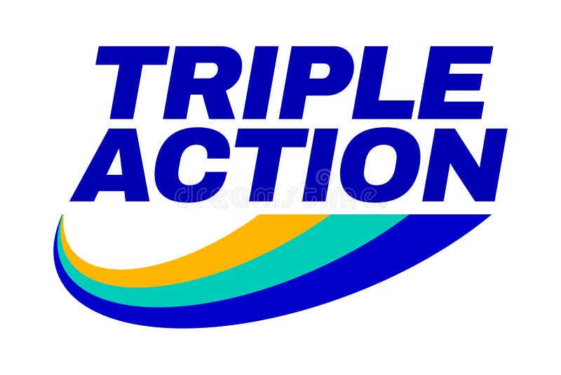 Triple Action, 3x Vector Icon Logo Badge Stock Vector - Illustration of ...
