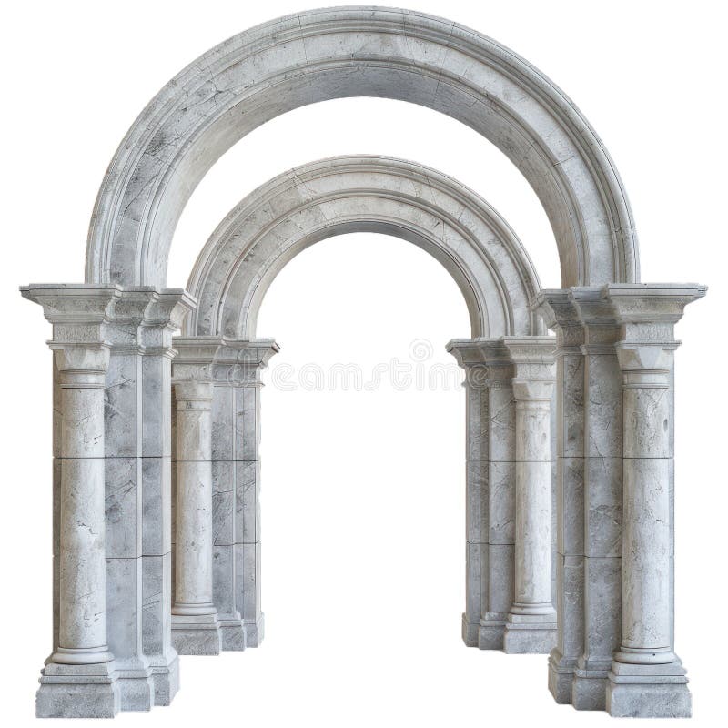 Triple Archway Forming a Passageway with Marble Columns Stock Photo ...