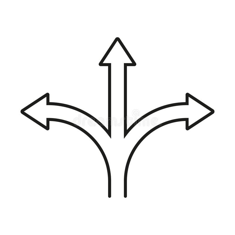 Triple Arrow Icon Design in Linear Style. Stock Vector - Illustration ...