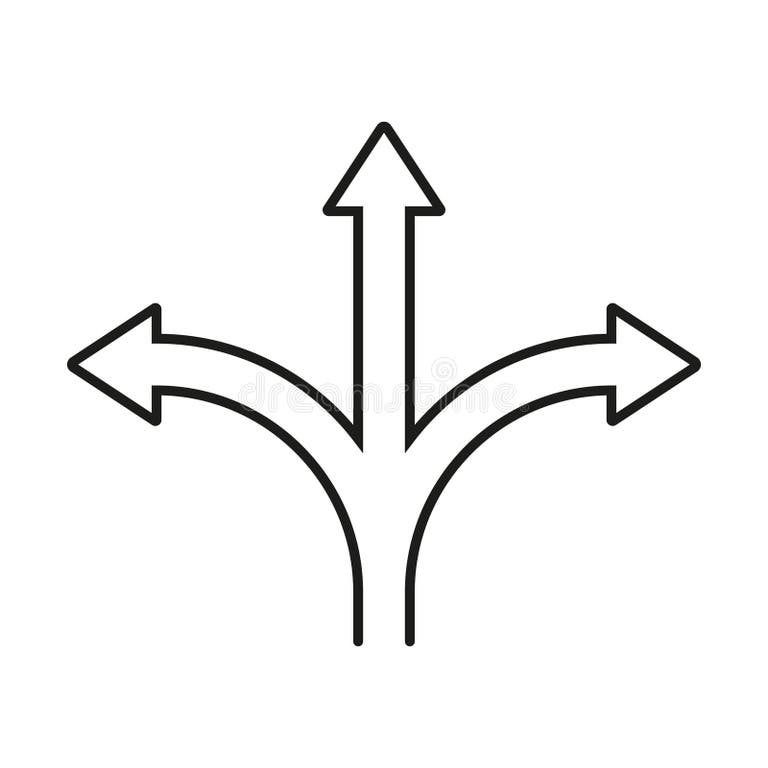 Triple Arrow Icon Design in Linear Style. Stock Vector - Illustration ...