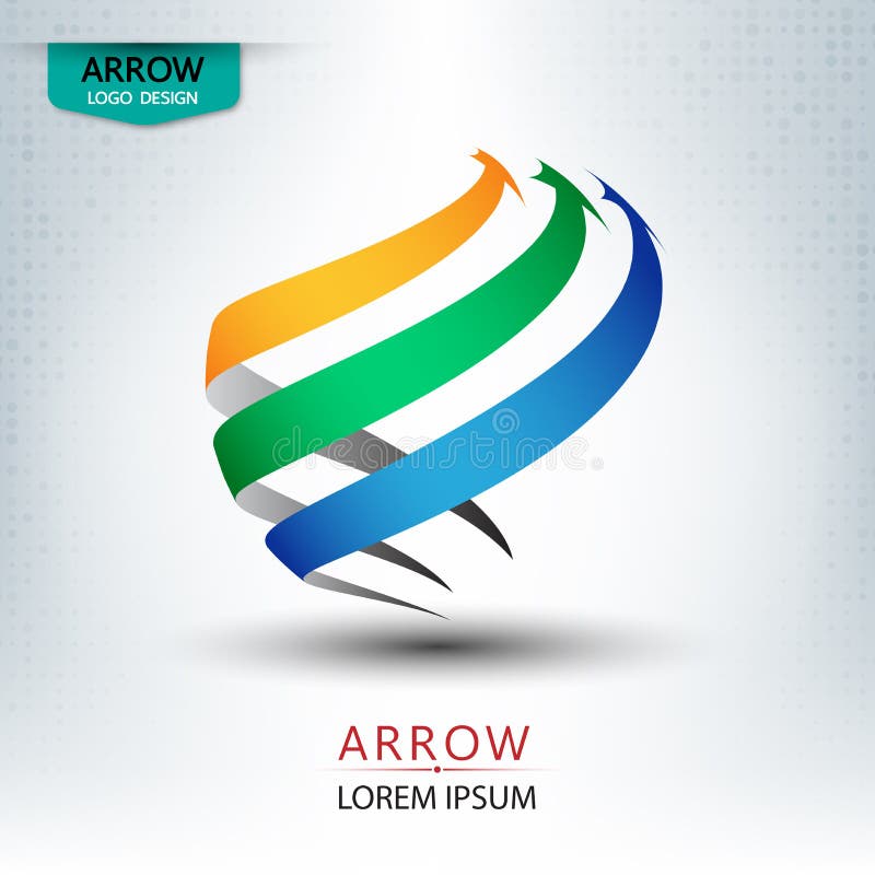 Triple Arrow Logo Design Round Shape Vector Stock Vector - Illustration ...
