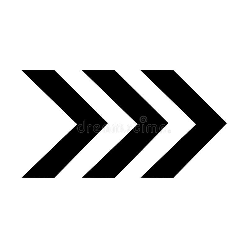 Triple Arrow. Three Sharp Arrows. Triple Direction Pointer. Black Arrow ...