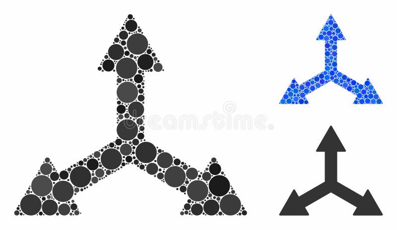 Triple Arrows Composition Icon of Spheric Items Stock Illustration ...