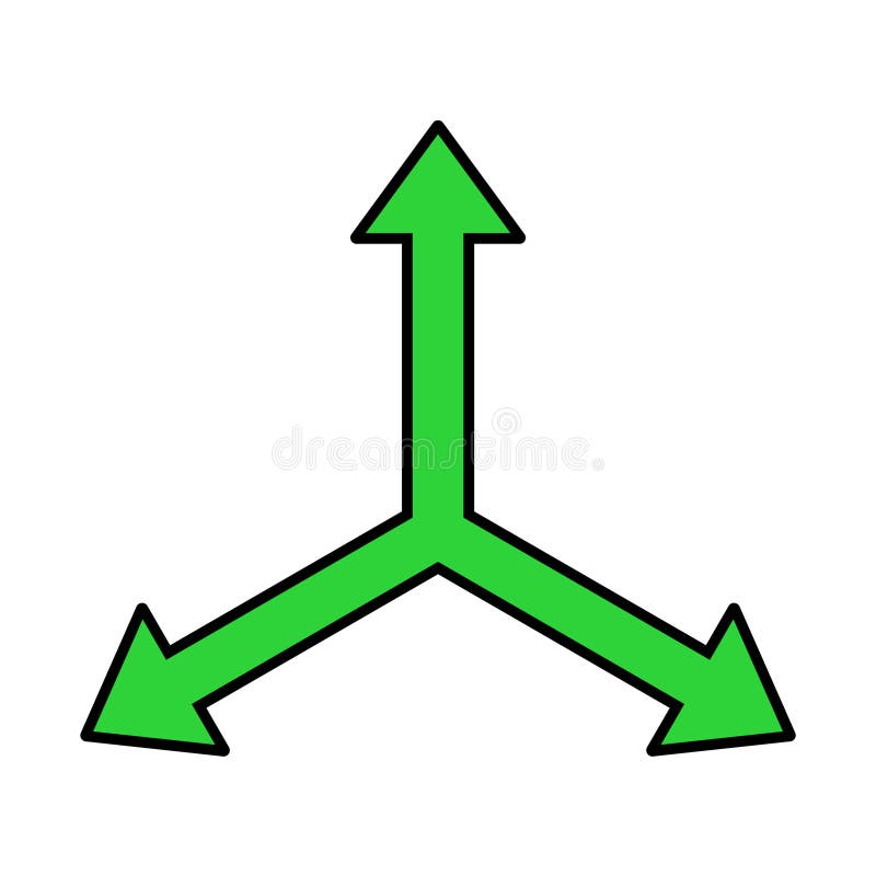 Triple Arrows Icon in Line and Fill Style. Stock Vector - Illustration ...