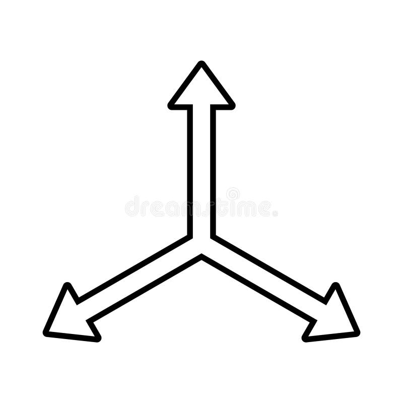 Triple Arrows Icon. Three Choices. Linear Icon. Stock Vector ...
