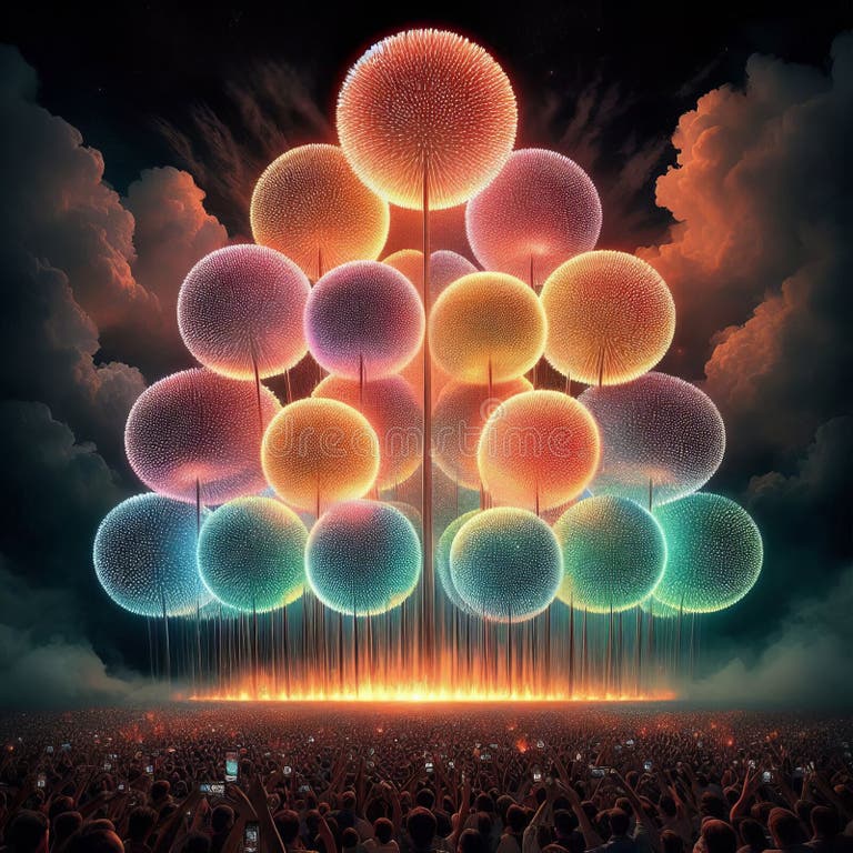 90 101. Triple-break Vertical Shells_ Large, Spherical Stock Photo ...