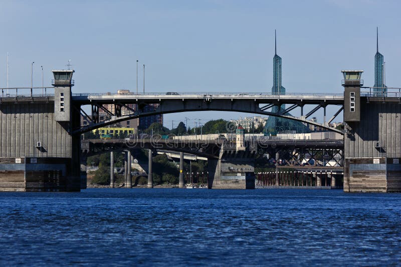 Triple Bridge stock photo. Image of blue, buildings, river - 28380694