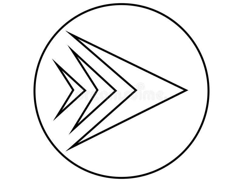 Triple Bullet Arrow with Circle Stock Illustration - Illustration of ...