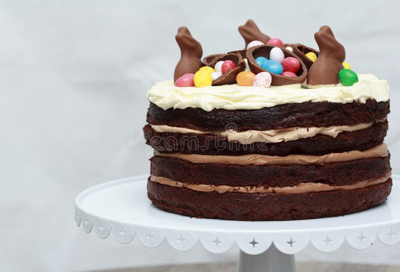 Triple Chocolate Nutella Easter Layer Cake Stock Image - Image of nutella, objects: 68196235