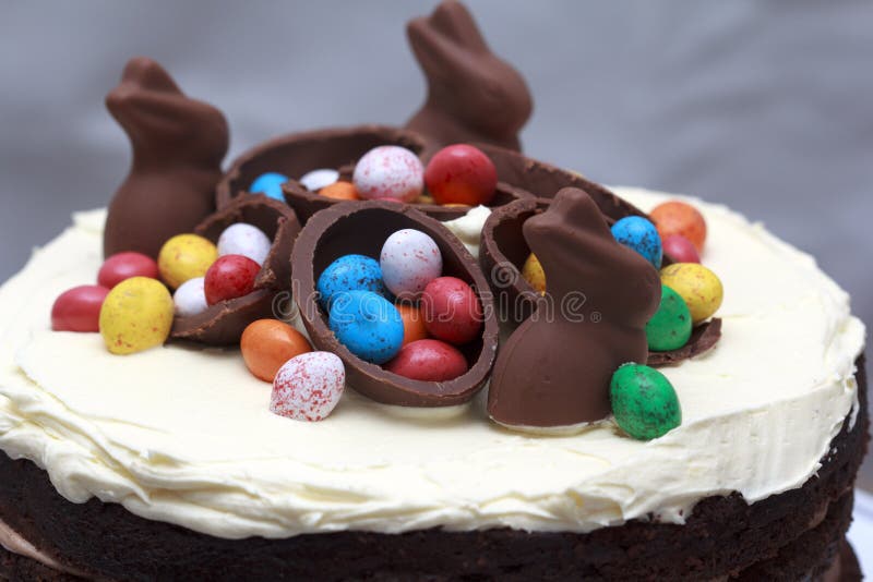Triple Chocolate Nutella Easter Layer Cake Stock Image - Image of group, meal: 68196247