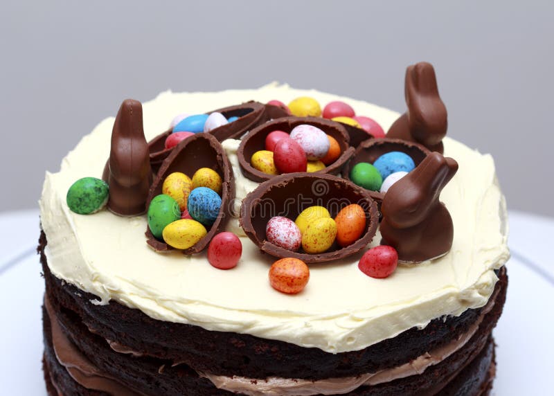 Triple Chocolate Nutella Easter Layer Cake Stock Image - Image of pasch ...