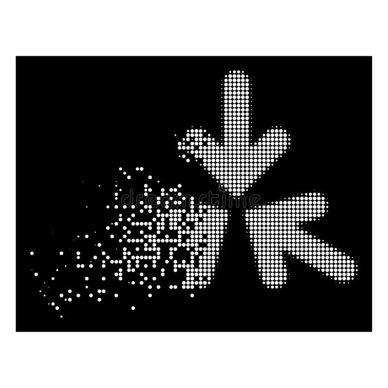 Bright Moving Pixelated Halftone Triple Collide Arrows Icon Stock ...