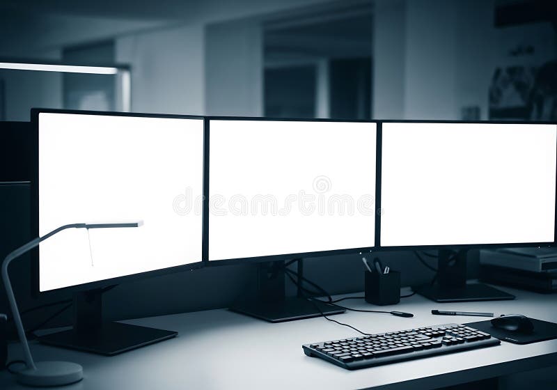 Triple Computer Monitors Stock Illustrations – 236 Triple Computer ...