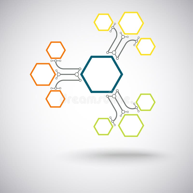 Triple Connection and Arc Ten Cell Color Stock Vector - Illustration of ...