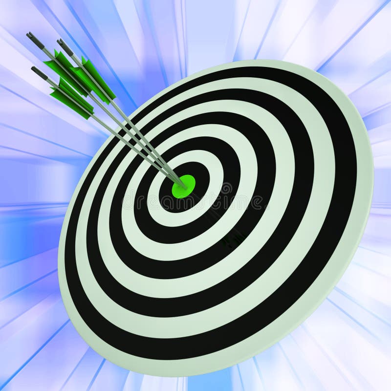 Triple Target Shows Accuracy, Aim and Skill Stock Illustration ...