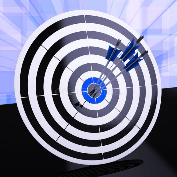 Triple Dart Shows Winning Strategy and Excellence Stock Illustration ...