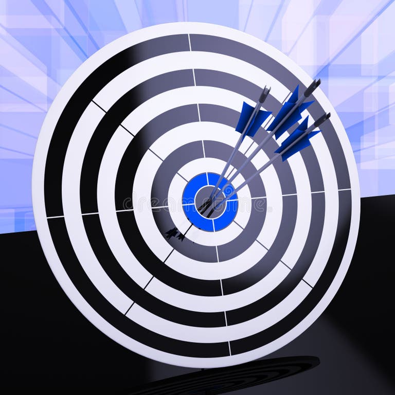Triple Dart Shows Winning Strategy and Excellence Stock Illustration ...