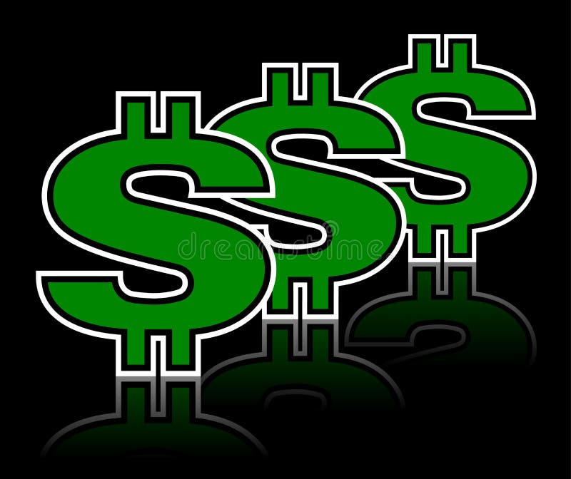 Triple Dollar Icon Vector Illustration Stock Vector - Illustration of ...