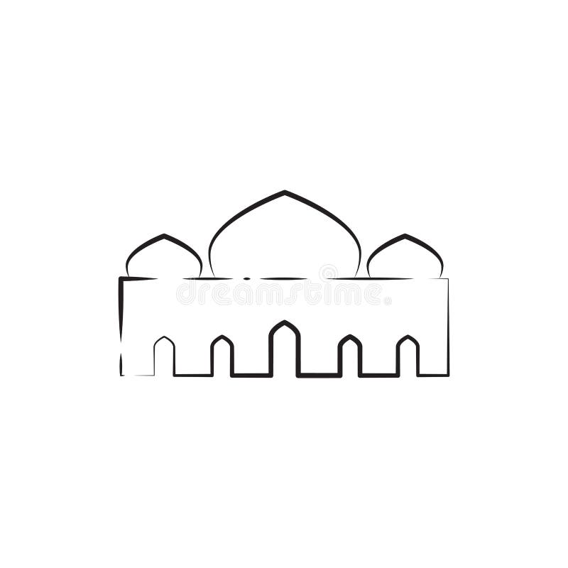 Triple Dome Outline Mosque Vector Illustration Graphic Design Stock ...