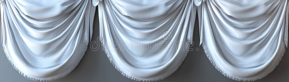 Triple Draped Fabric 3D Render, White, Swags, Curtains, Texture Drapery ...