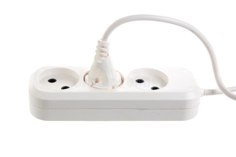 Triple Electrical Extension Cord on a White Background Stock Photo ...
