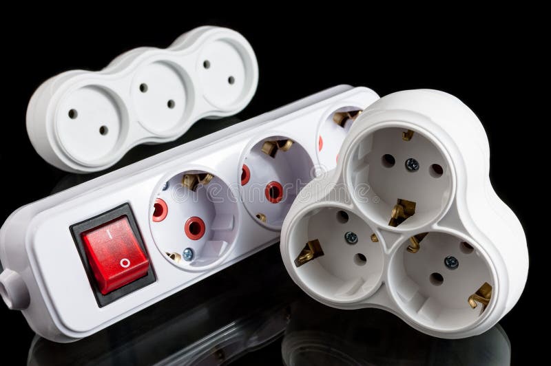 Electrical Triple Socket with Plug Stock Photo - Image of cord ...