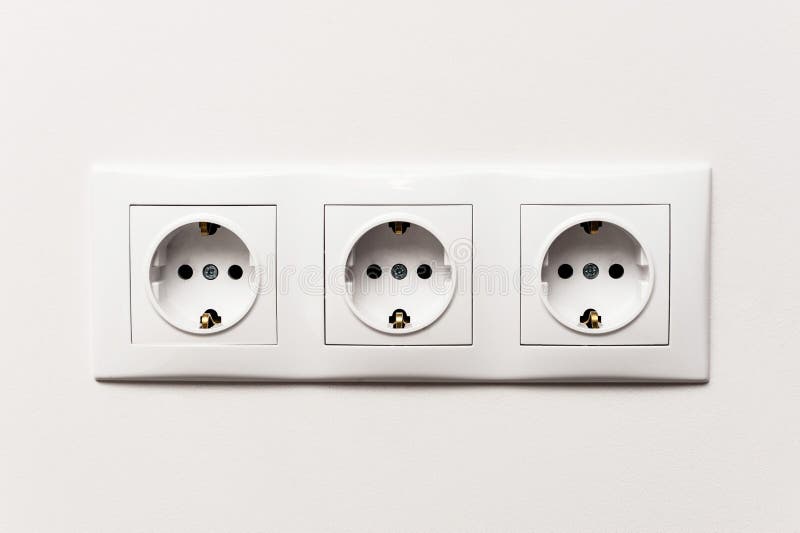 Triple electrical socket stock image. Image of plastic - 66794841