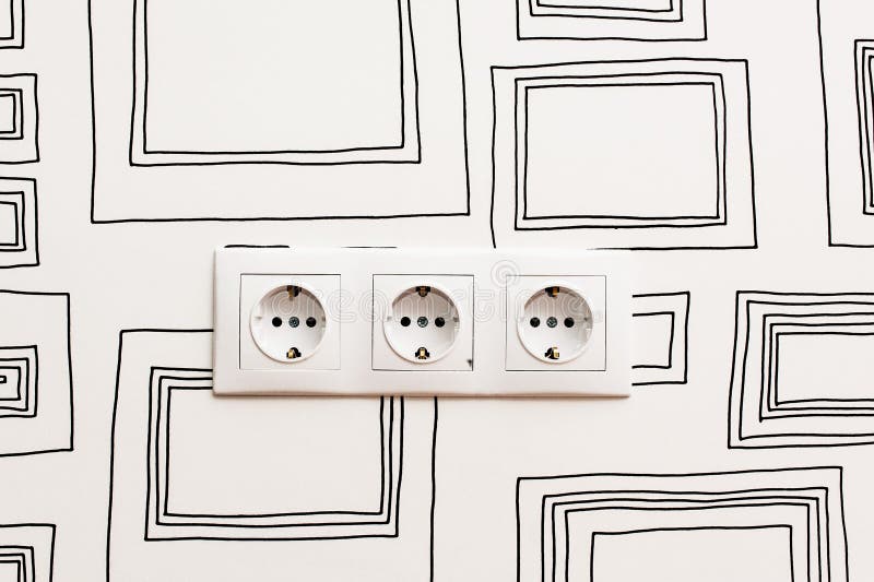 Triple electrical socket stock image. Image of rectangle - 66794891