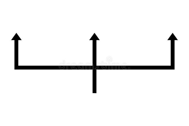 Triple Fork-shaped Arrow Icon. Stock Vector - Illustration of arrow ...