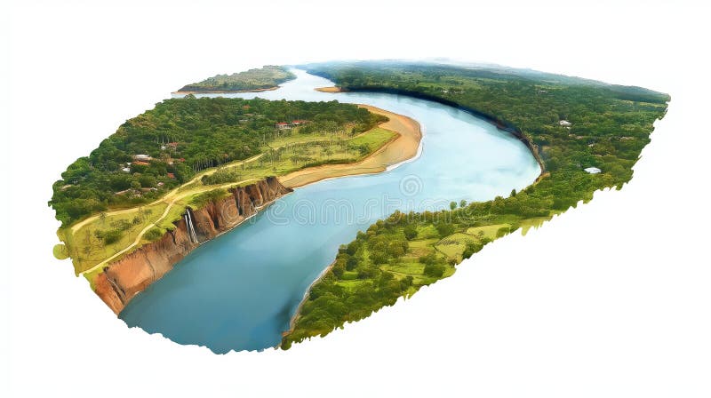 Triple Frontier. Triple Frontier Hand Drawn Watercolor Illustration ...