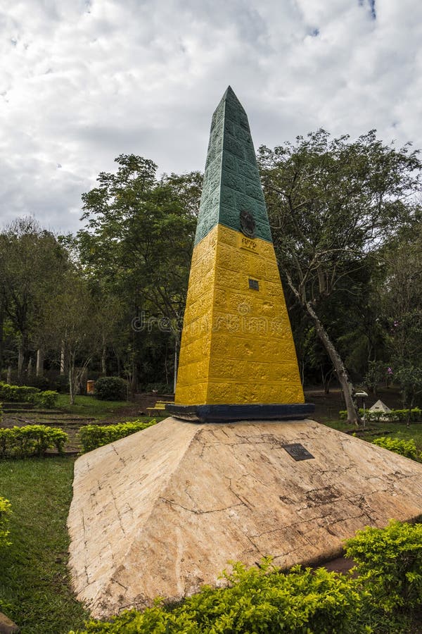 Triple Frontier Mark - Brazil, Argentina, Paraguay Editorial Stock ...