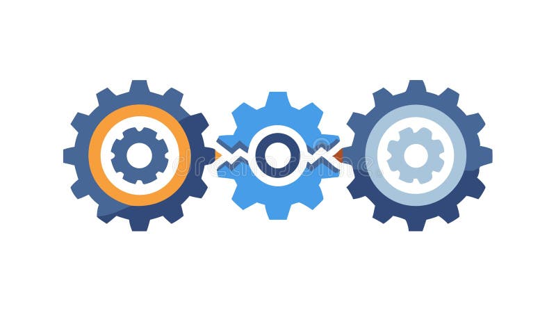 Triple Gears Interlocked Icon, Complex Process and Efficiency, Workflow ...