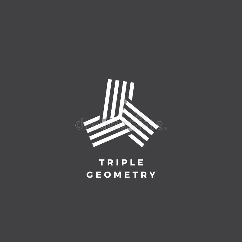 Triple Geometry Abstract Minimal Vector Sign, Symbol or Logo Template ...