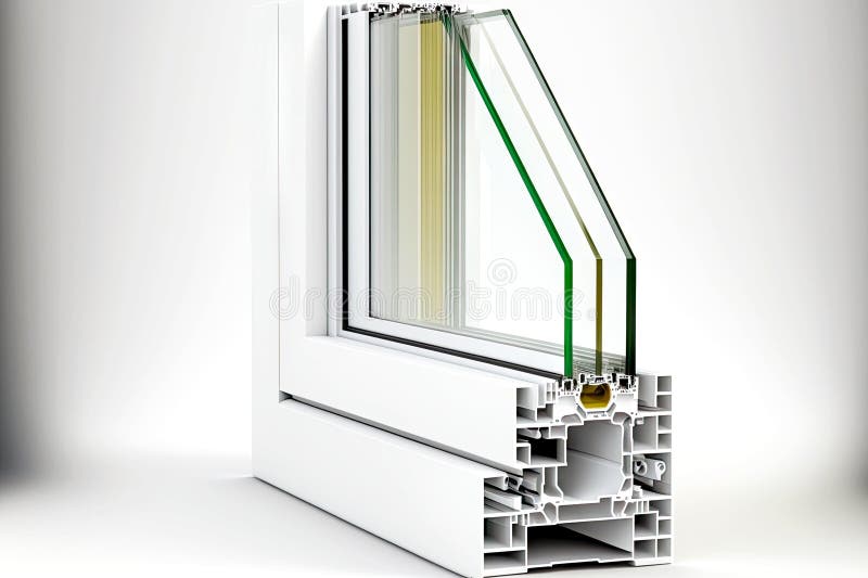 Triple Glazing in White Plastic Windows Profile with Special Inserts ...