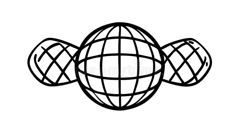 Triple Globe Network: Global Scale Connectivity. Vector Design ...