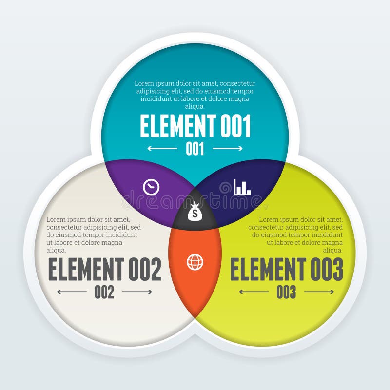 Triple Intersect Infographic Stock Vector - Illustration of template ...