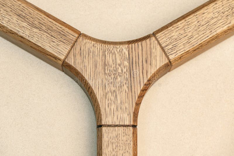 Triple Jointed Wooden Frame of the Table is Made of Solid Oak Closeup ...