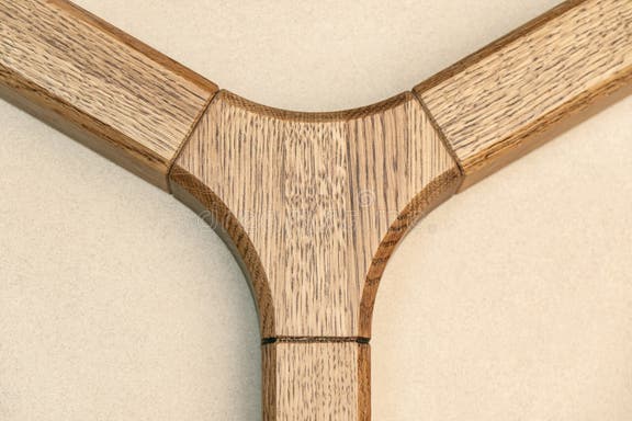 Triple Jointed Wooden Frame of the Table is Made of Solid Oak Closeup ...