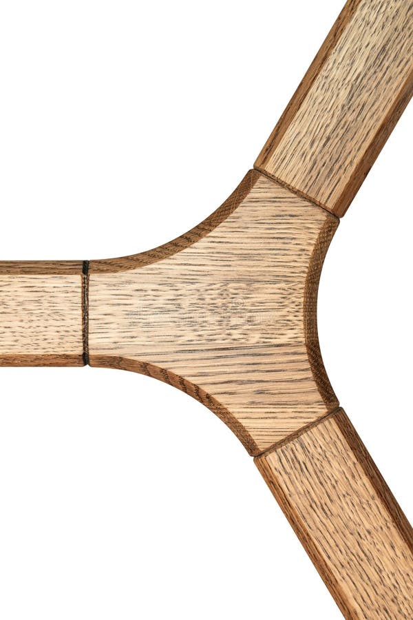 Triple Jointed Wooden Frame of the Table is Made of Solid Oak on White ...